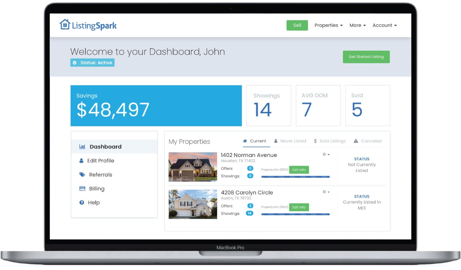 How does ListingSpark's online real estate software work?