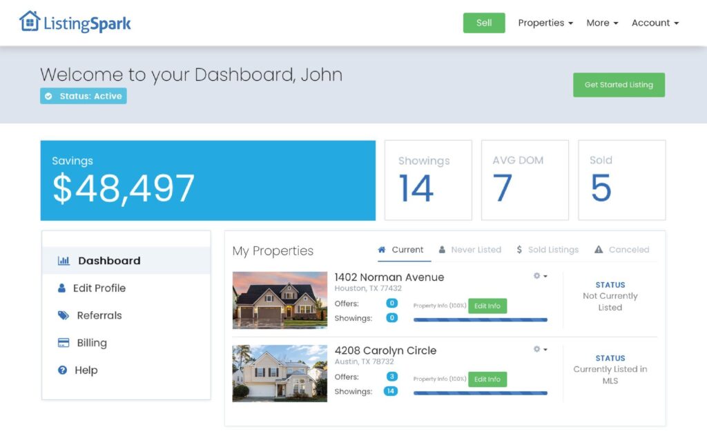 How does ListingSpark's online real estate software work?